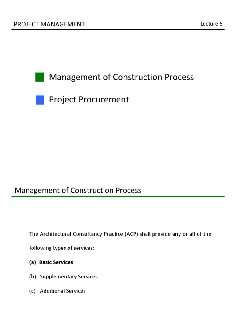Management of Construction Process and Project Procurement | PDF ...