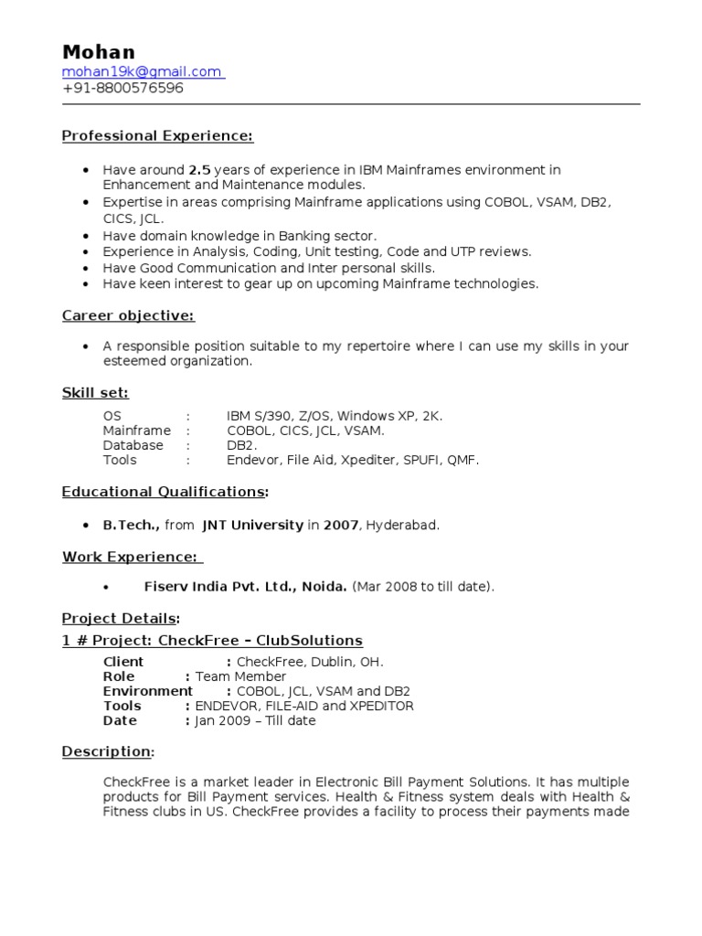 Mohan CV | PDF | Computing | Software
