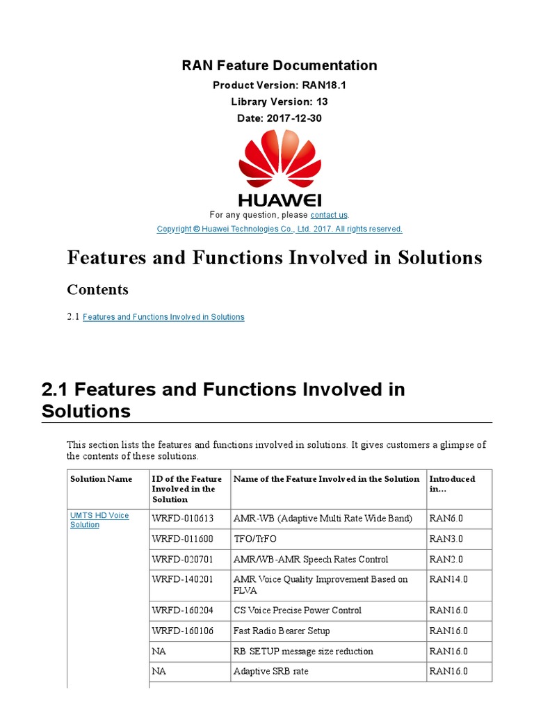 Features Huawei | PDF | High Speed Packet Access | Networks