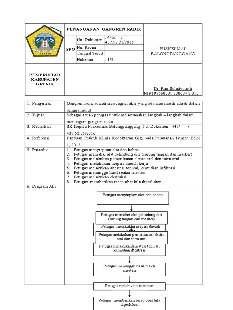 Sop Penanganan Gangren Radix | PDF