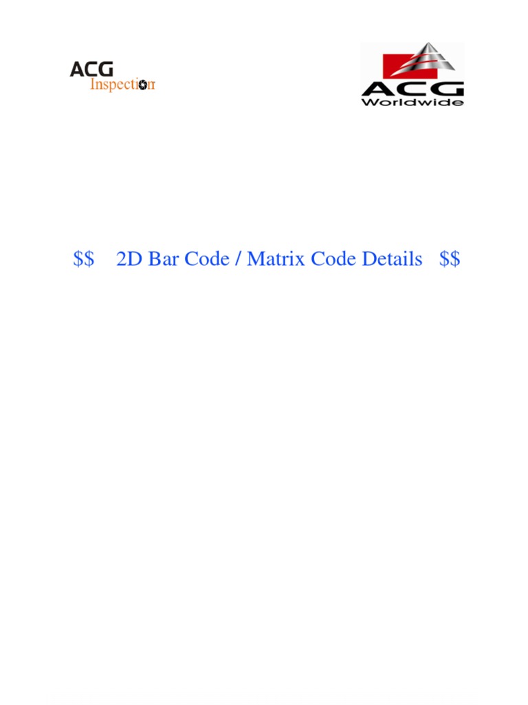 2D Bar Code Matrix | PDF | Barcode | Specification (Technical Standard)