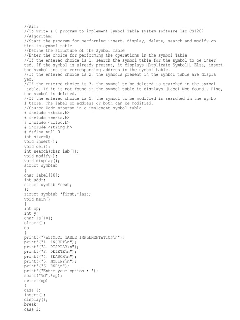 Symbol Table Using Hash Pdf Algorithms And Data Structures Software Development 0459