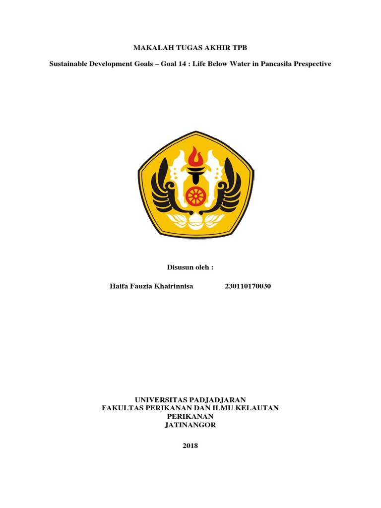 Makalah Tugas Akhir TPB Sustainable Development Goals - Goal 14: Life Below Water in Pancasila ...