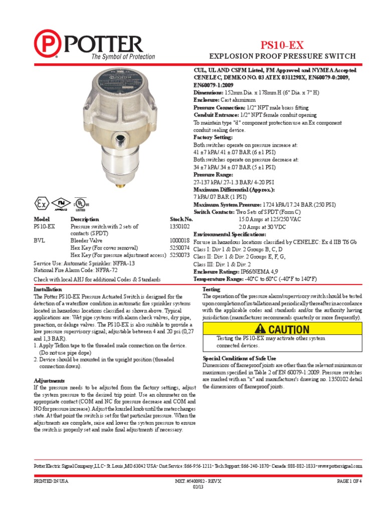 Potter | PDF | Valve | Switch