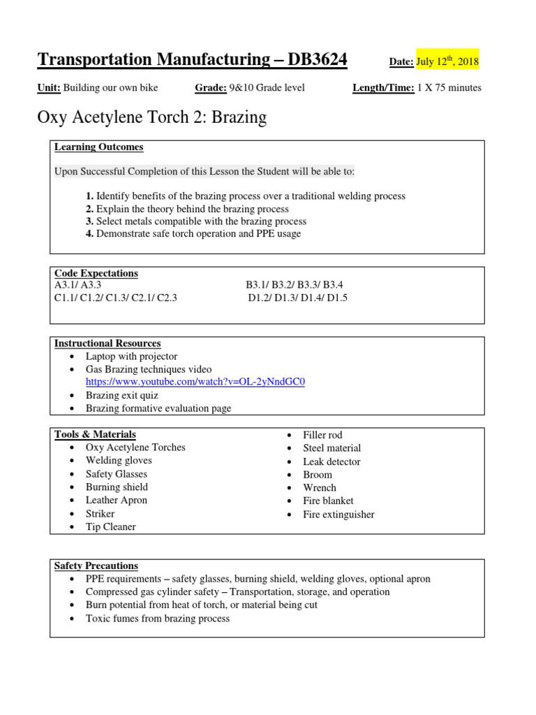 Curriculum Lesson Plan Project | PDF | Welding | Construction