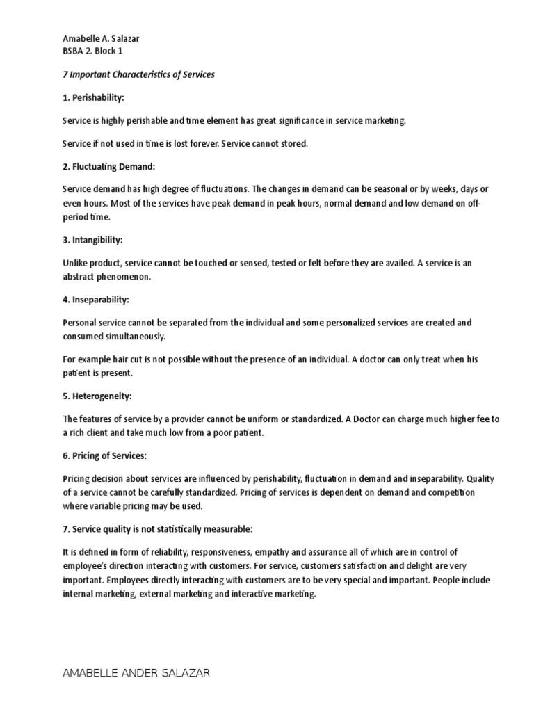 Perishability:: 7 Important Characteristics of Services | PDF | Demand ...