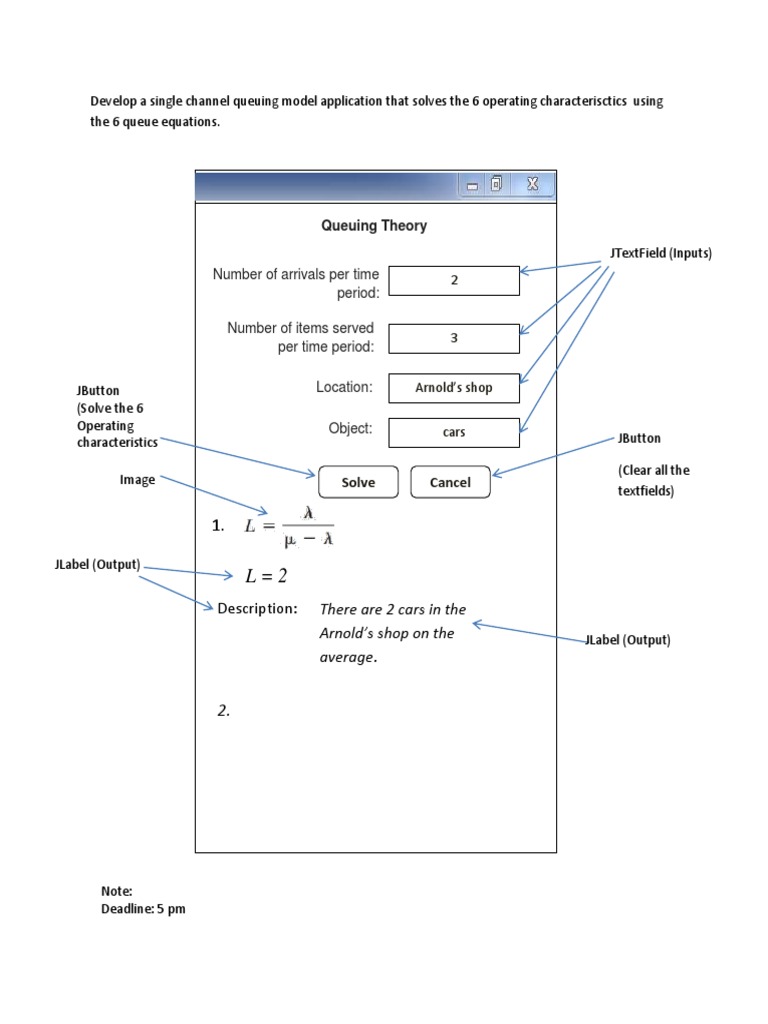 Develop A Single Channel Queuing Model Application That Solves The 6 ...