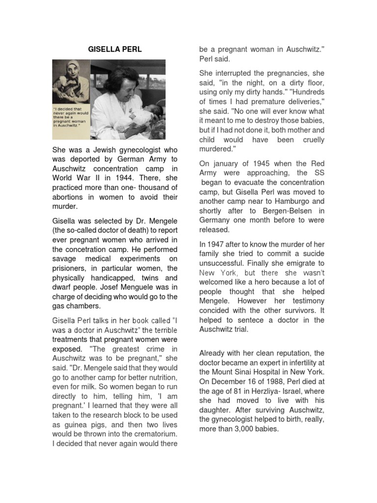 Gisella Perl | PDF | World War II Crimes | Homophobia