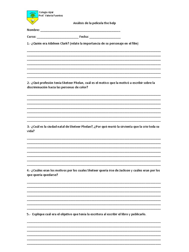 Análisis de "The Help" y sus personajes | PDF | Ocio