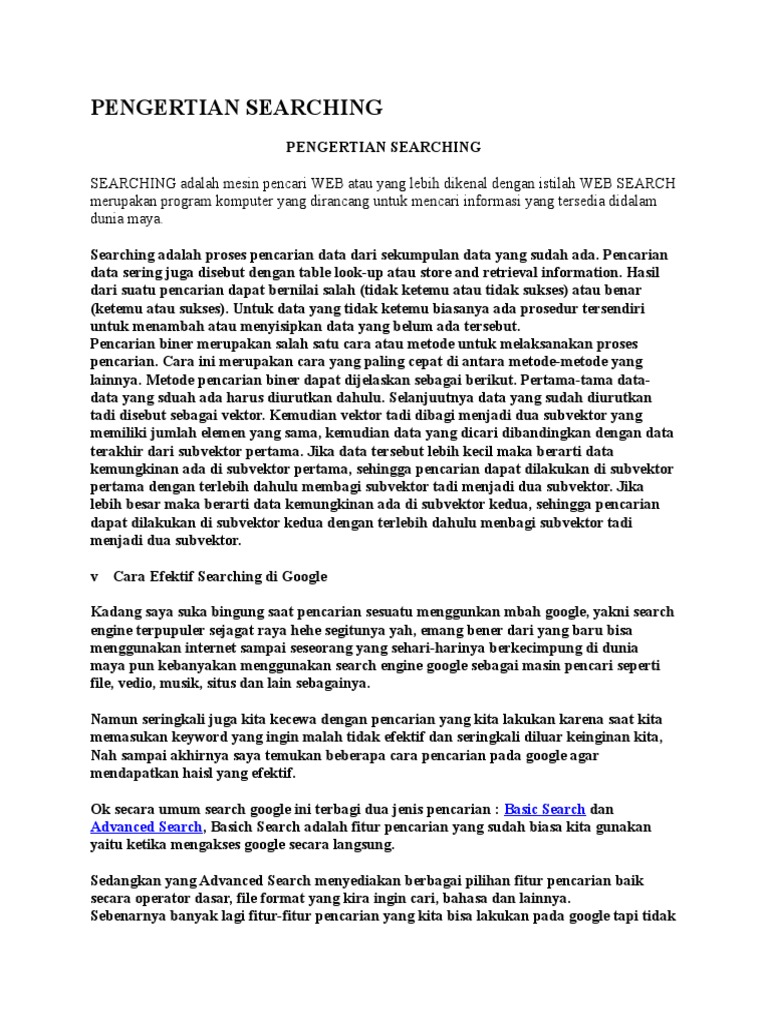 Pengertian Searching | PDF