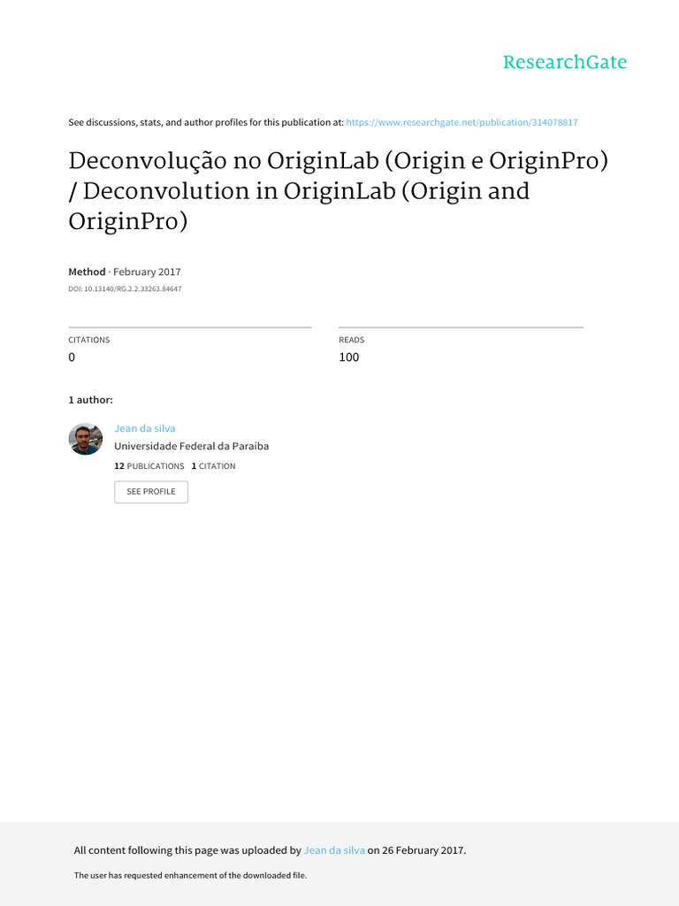 A Guide to Performing Deconvolution in OriginLab (Origin and OriginPro) | PDF | Teaching Mathematics