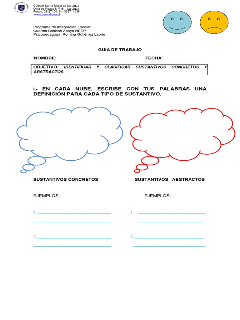 Guia de Actividades Sustantivos Abstractos y Concretos