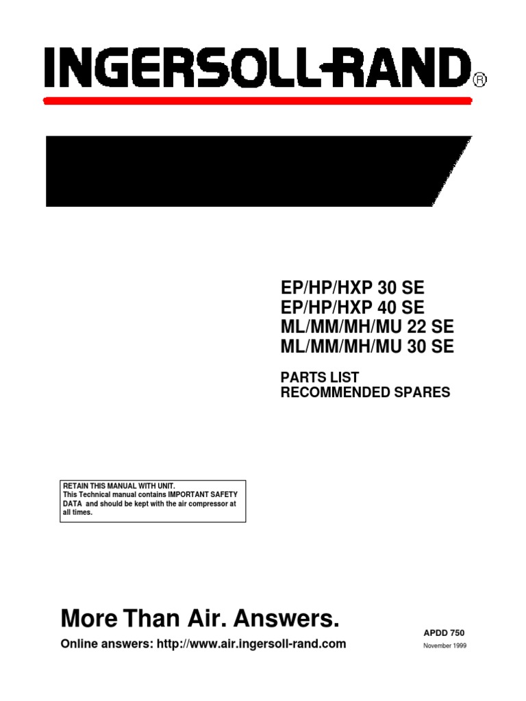 Parts List Ingersoll Rand Air Compressor | Reviewmotors.co