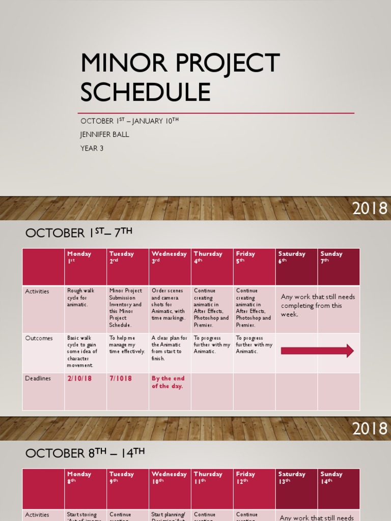Minor Project Schedule and Minor Project Submission Inventory | PDF ...