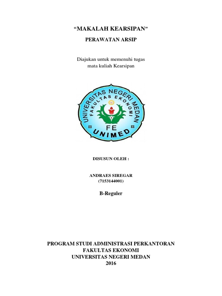 Cover Makalah Kearsipan | PDF
