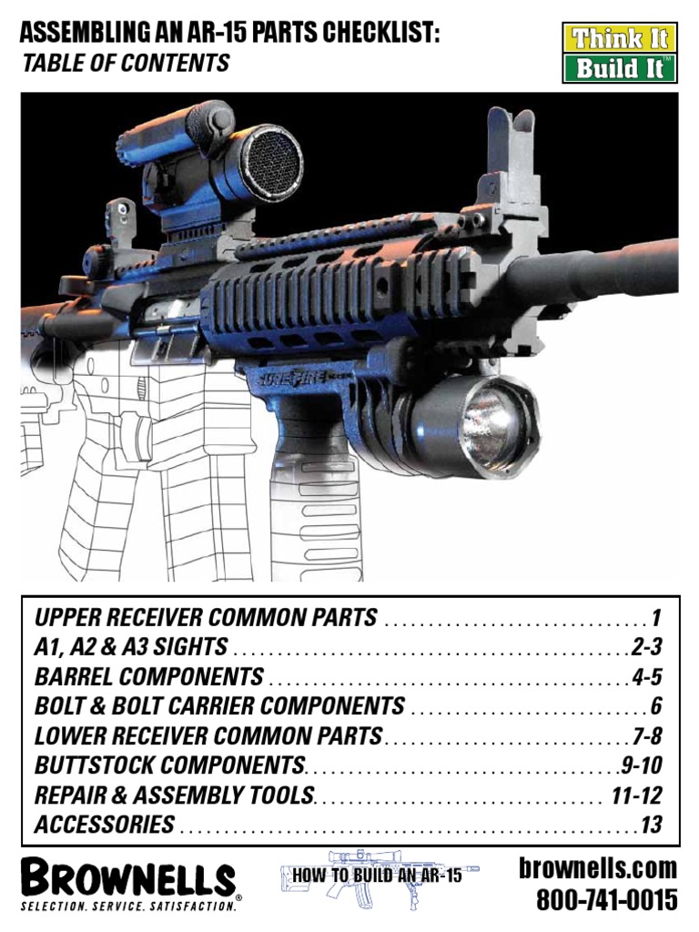 Assembling An AR-15 Rifle Parts Checklist | PDF | Projectiles | Weapon ...