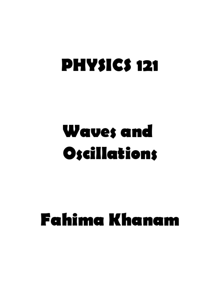 PHY 121 - Waves - Fahima Khanam - 2 | PDF