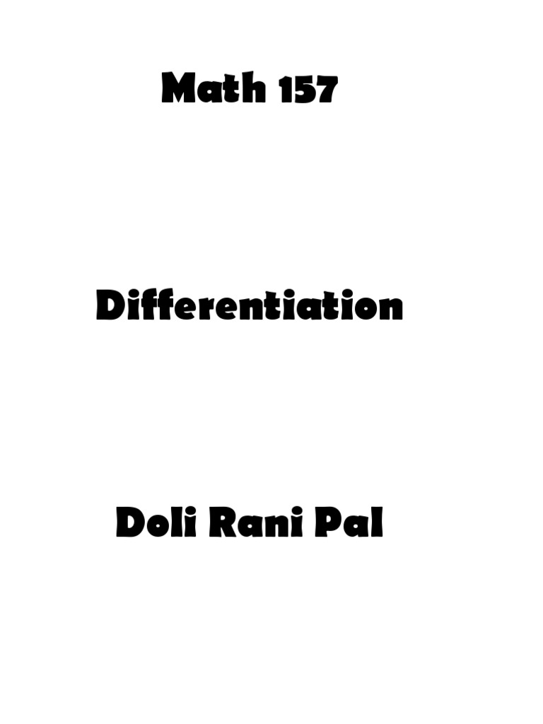 Math 157 - Differentiation - Doli Rani Pal | PDF