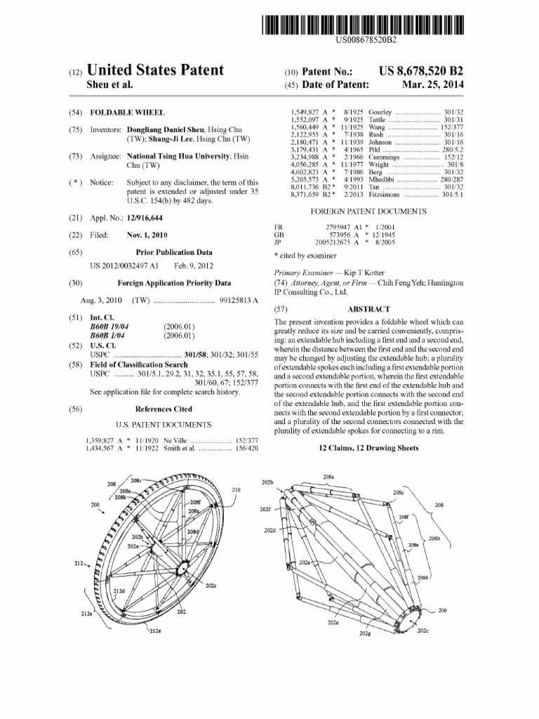 Us8678520 PDF | Download Free PDF | United States Patent Law | Patent