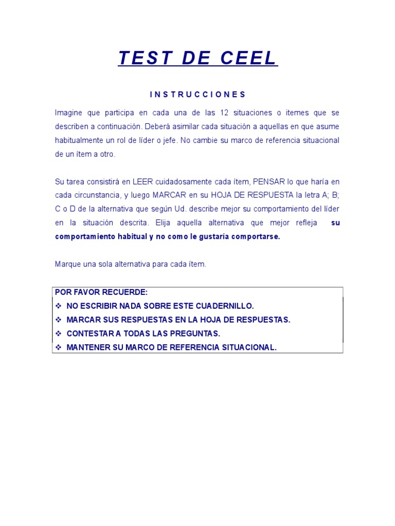 Test de Ceel | PDF | Toma de decisiones