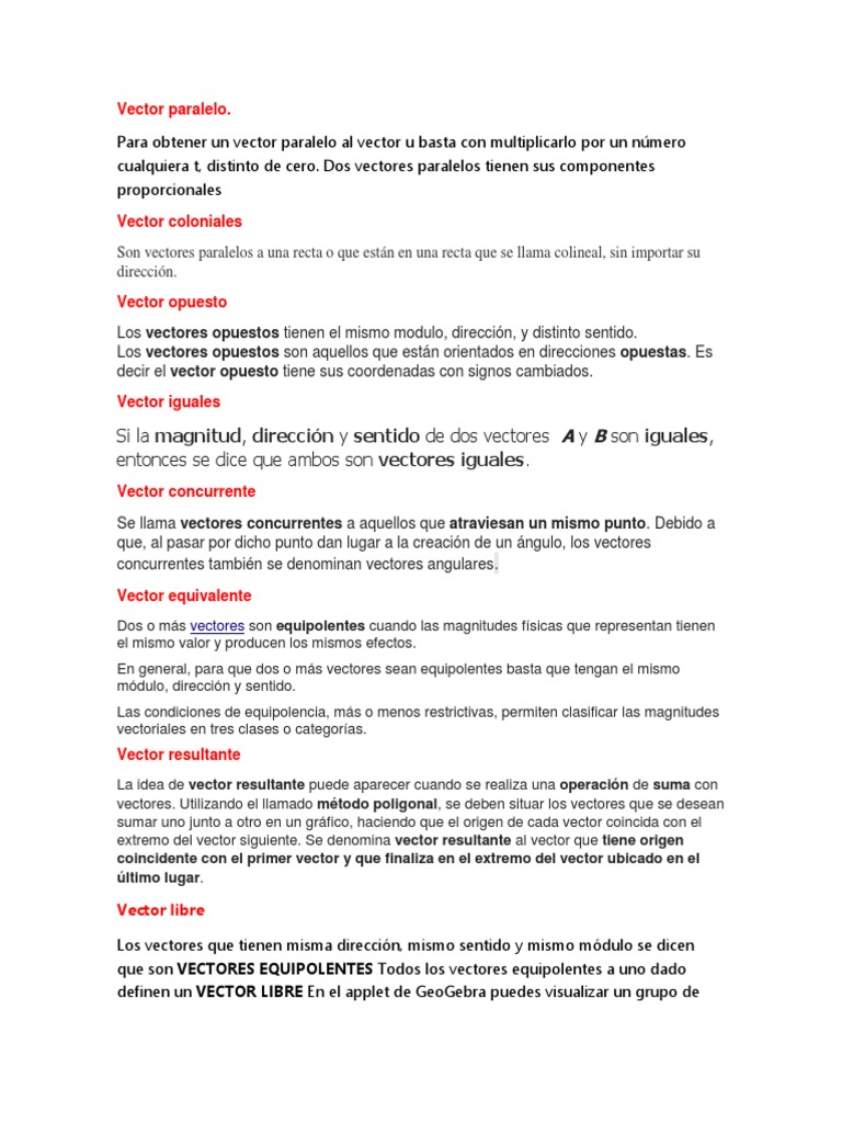 Vector Paralelo | PDF | Vector Euclidiano | Álgebra lineal