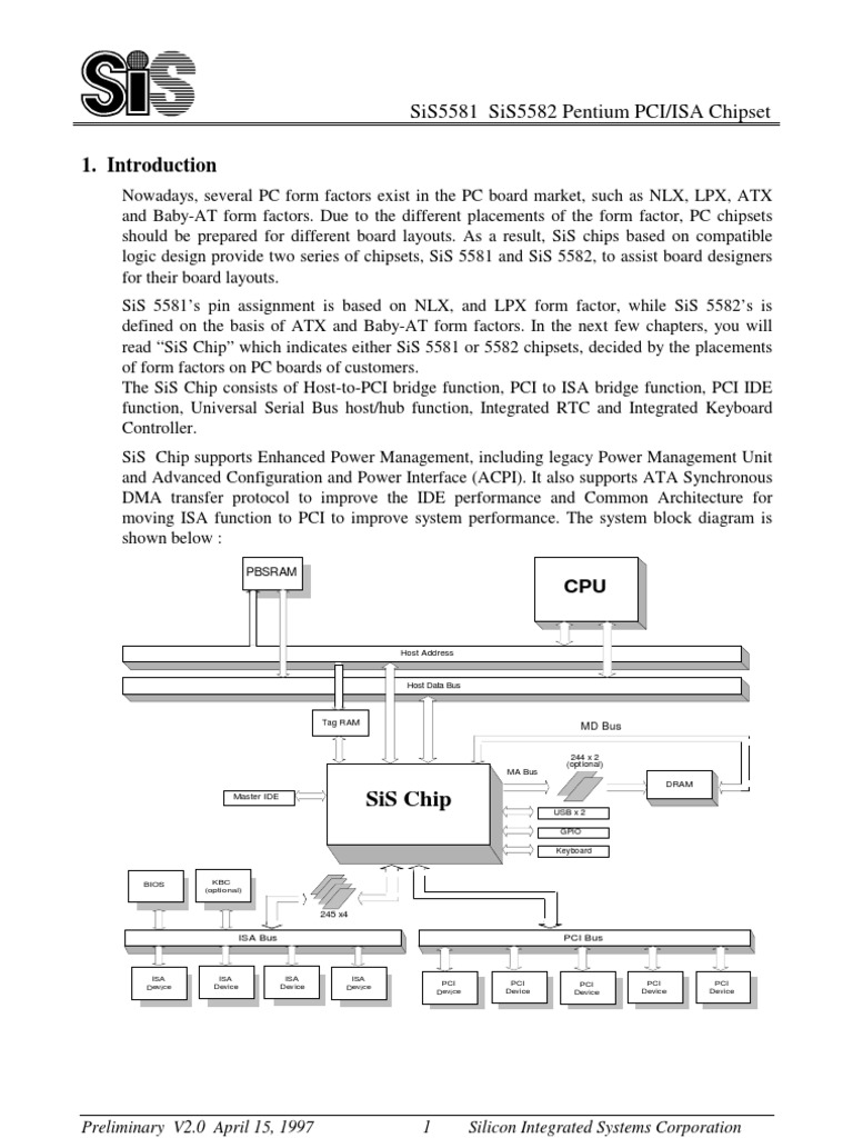 Sis 5582 | PDF | Dynamic Random Access Memory | Cpu Cache