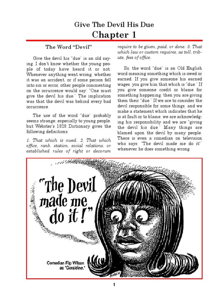 Understanding "Give the Devil His Due" | PDF | Satan | Serpents In The ...