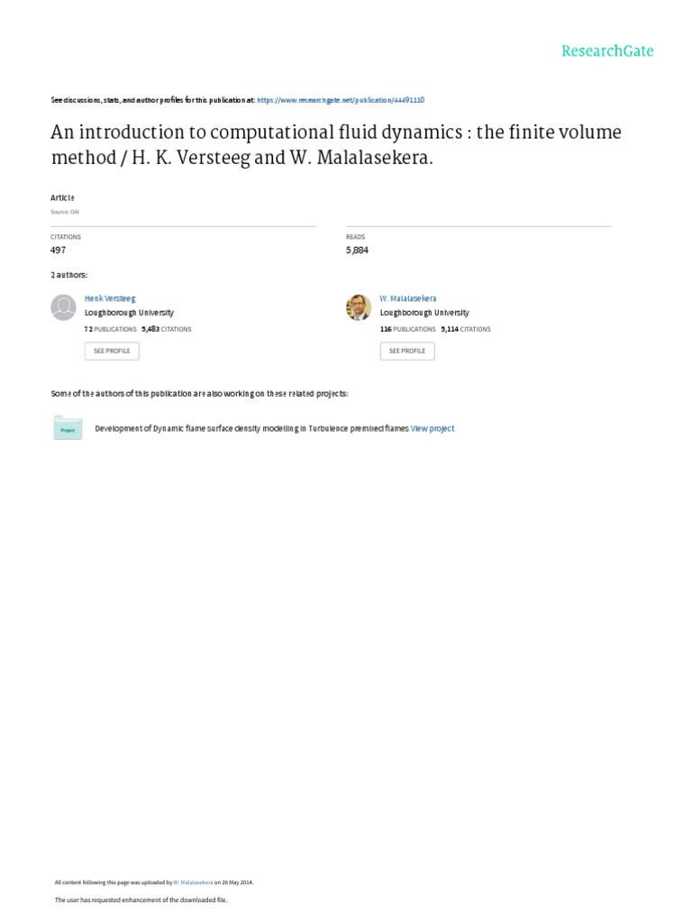 An Introduction To Computational Uid Dynamics: The Finite Volume Method / H. K. Versteeg and W ...