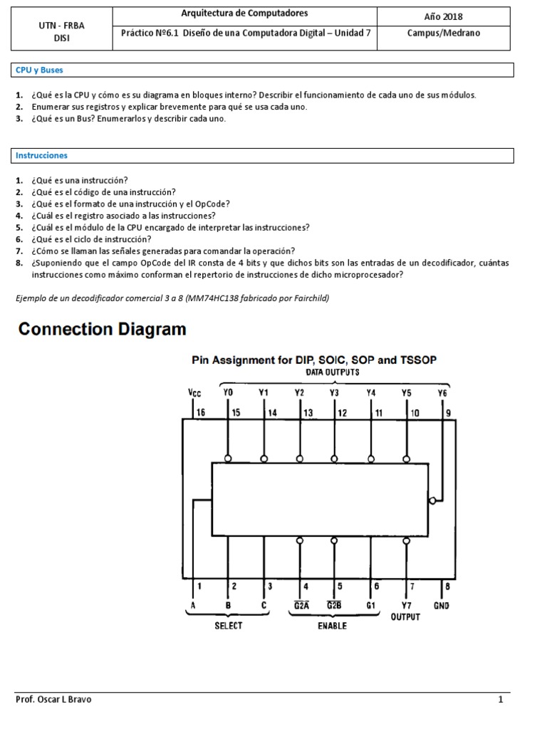 TP6.1 Diseño de Una Computadora Digital PDF | PDF | Unidad Central de procesamiento | Poco