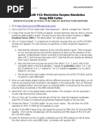 NEBcutter 2.0: Restriction Enzyme Tool | PDF