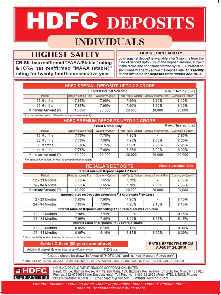 HDFC Deposit Form | PDF | Deposit Account | Interest