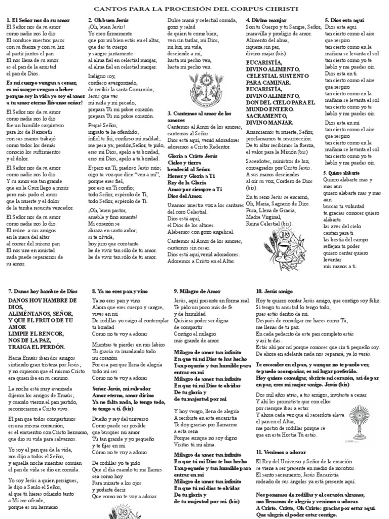 Cantos Corpus Christi | eucaristía | Cristo (título)