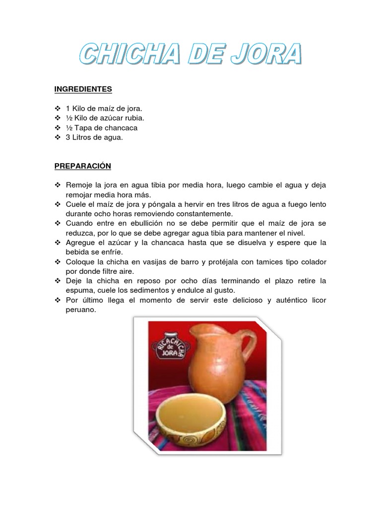 Chicha de Jora | PDF | Perú | Japón