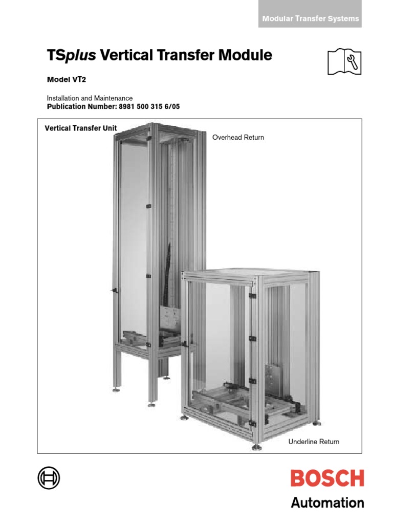 TSplus VT2 Vertical Transfer Unit 8981500315 Version2 | PDF ...