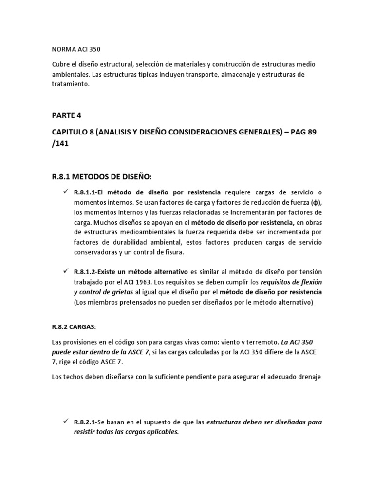 Diseño Estructural según ACI 350 | PDF