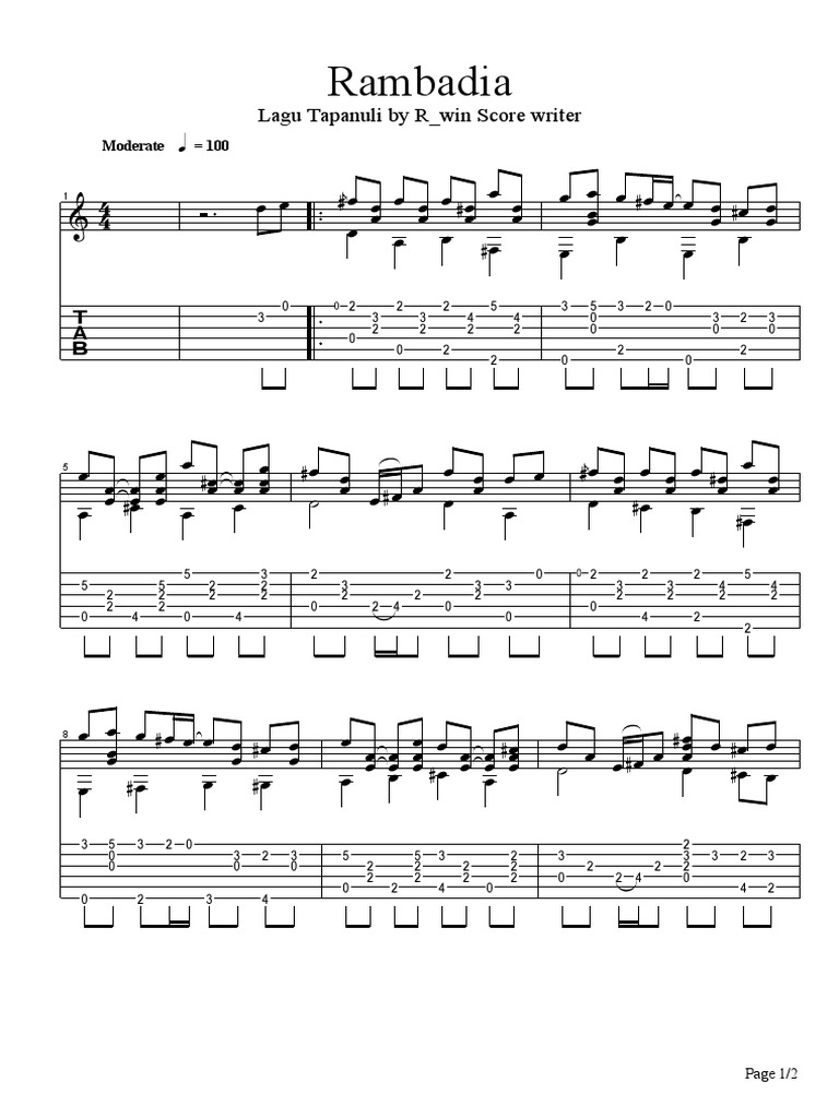 Rambadia Solo Guitar PDF | PDF