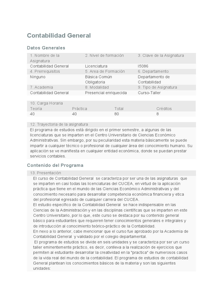 Contabilidad General: Curso y Objetivos | PDF | Contador | Contabilidad