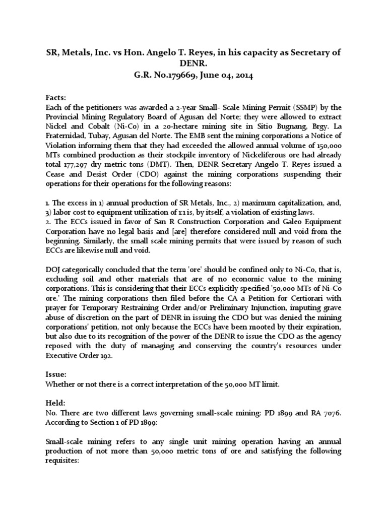 Yinlu Bicol Mining Corp Vs Trans-Asia Oil | PDF | Mining | Government ...