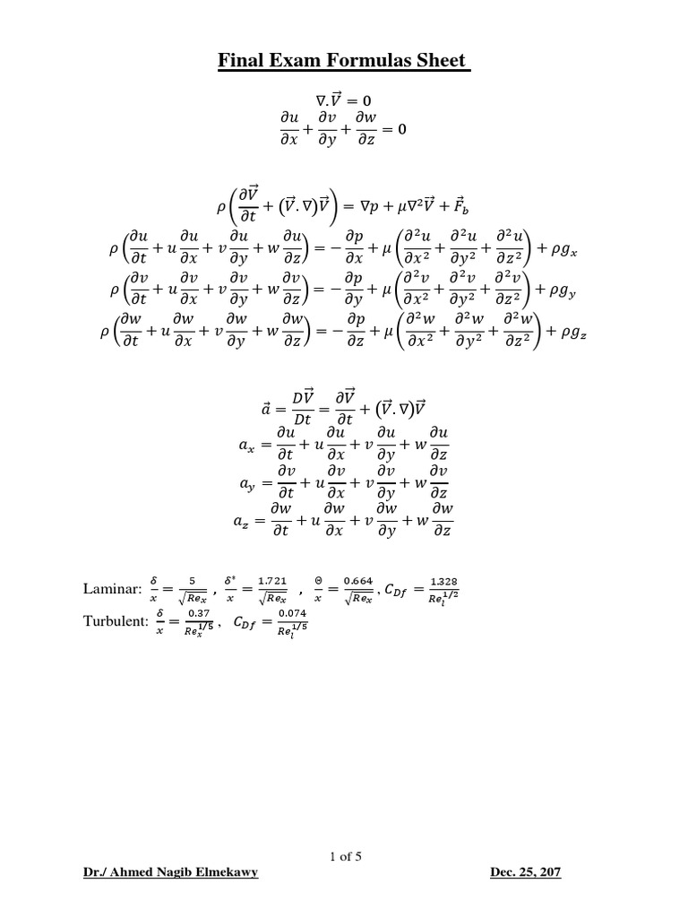Final Exam Sheet | PDF
