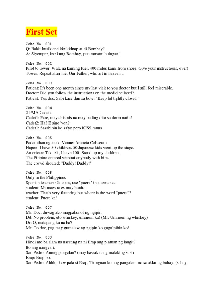 Jokes Tagalog | PDF