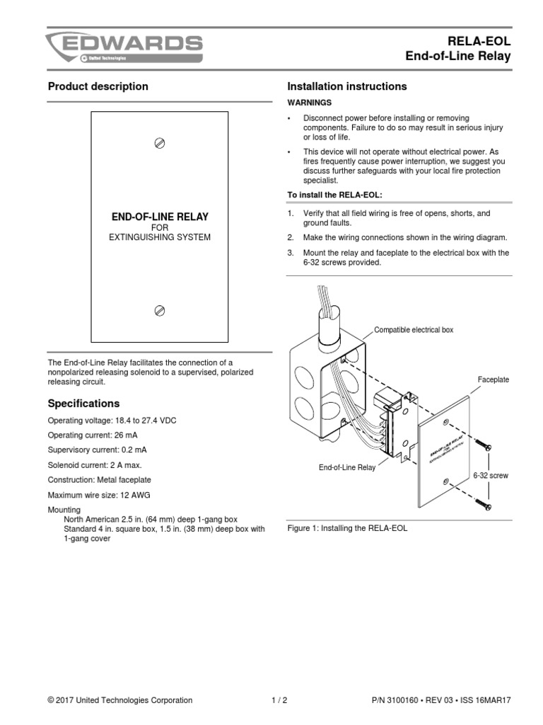 R03 RELA-EOL End-Of-Line Relay | PDF | Relay | Electrical Wiring