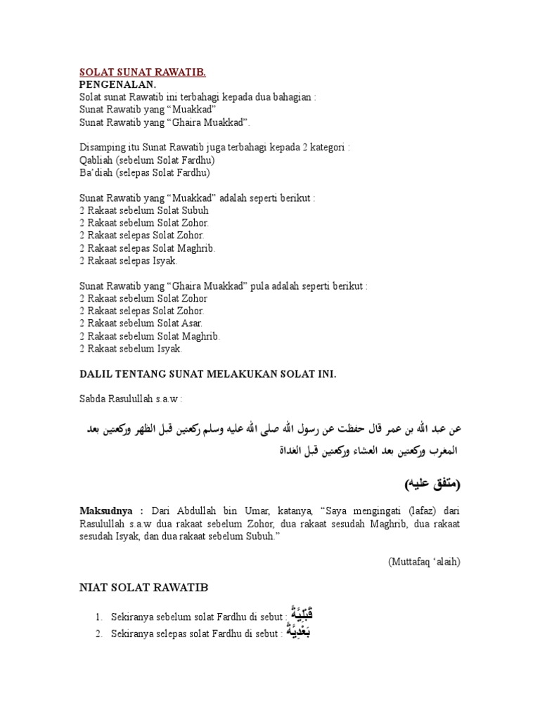 Solat Solat Sunat | PDF