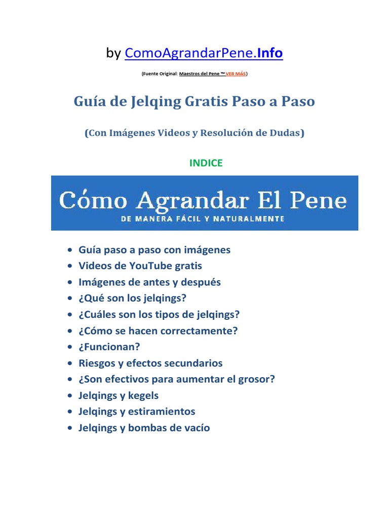 Jelqing Guia PDF Paso A Paso Con Videos e Imagenes PDF | PDF | Mano ...