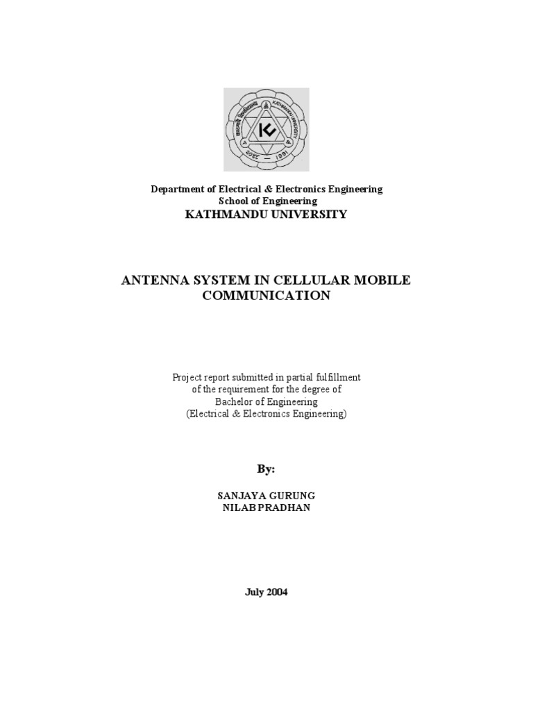 Antenna System In Cellular Mobile Communication Pdf Antenna Radio