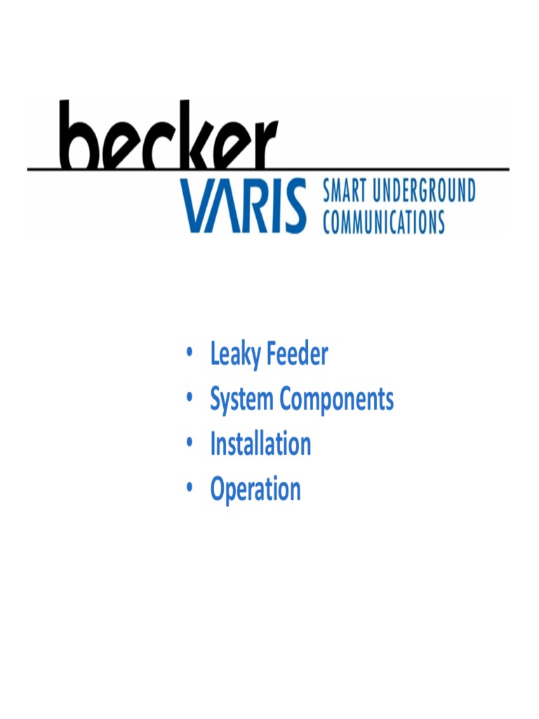 Becker Varis Presentation 2013 | PDF | Coaxial Cable | Amplifier