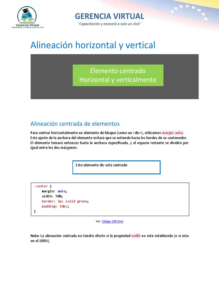 6 Alineación Vertical y Horizontal en CSS | PDF | Informática y ...