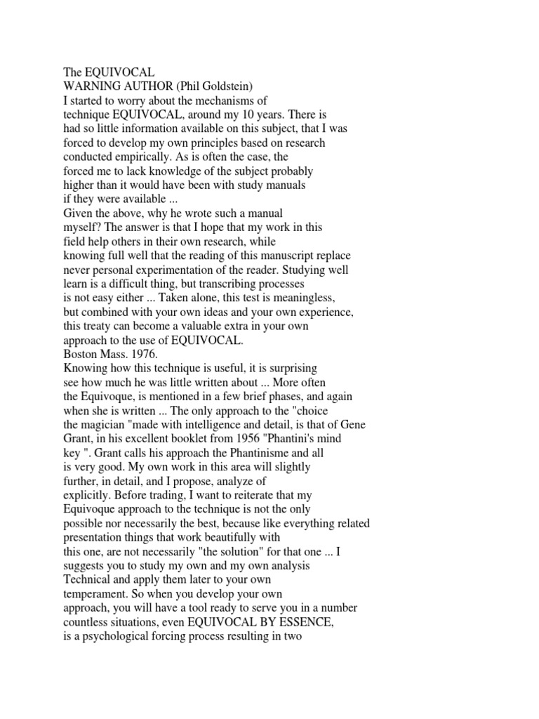 Equivoque | PDF | Mentalism | Mind