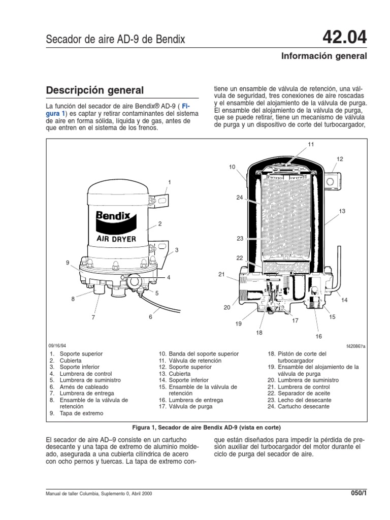 Secador De Aire Ad 9 Bendix Turbocompresor Tornillo