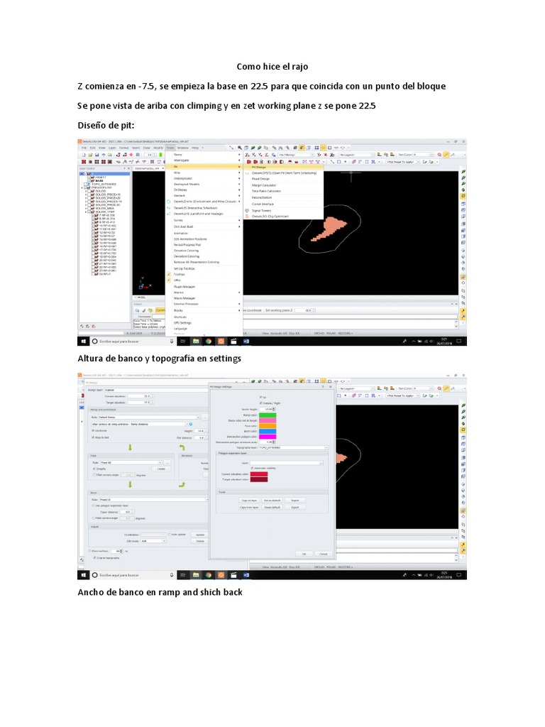 Tutorial de Diseño de Rajo en Deswik | PDF