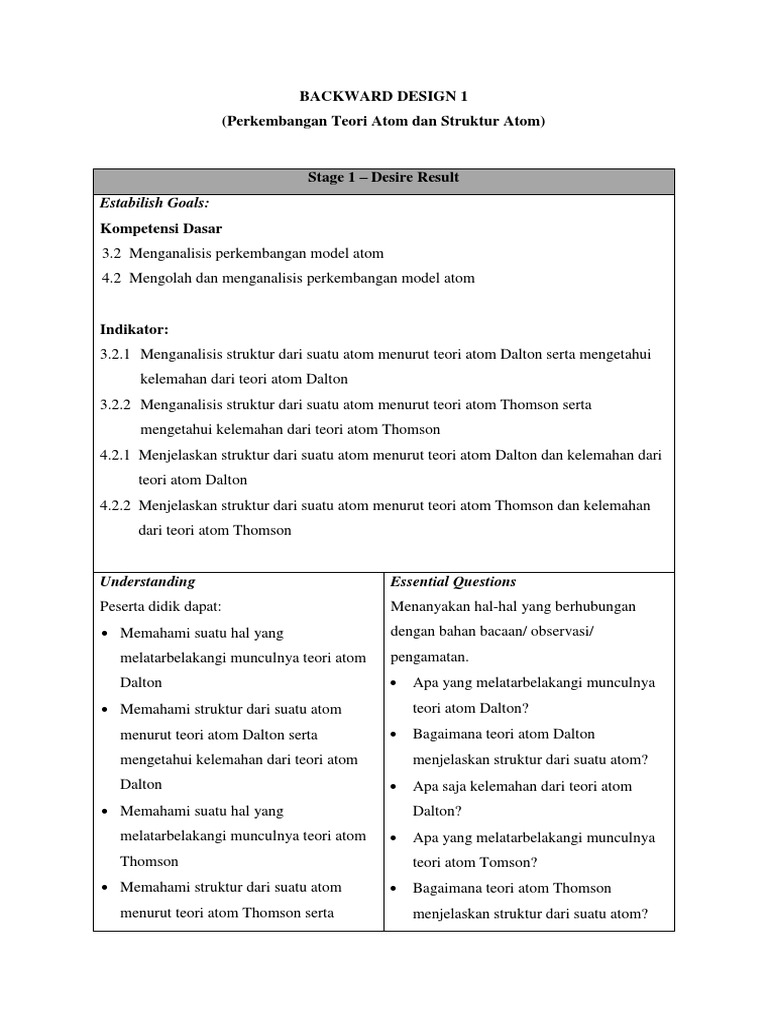 Backward Design | PDF